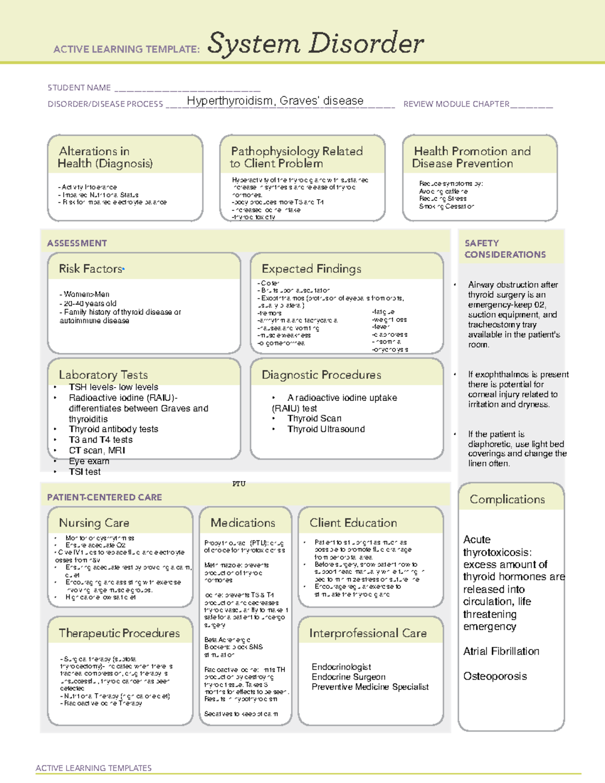 Hyperthyroidism - ####### ACTIVE LEARNING TEMPLATES System Disorder ...