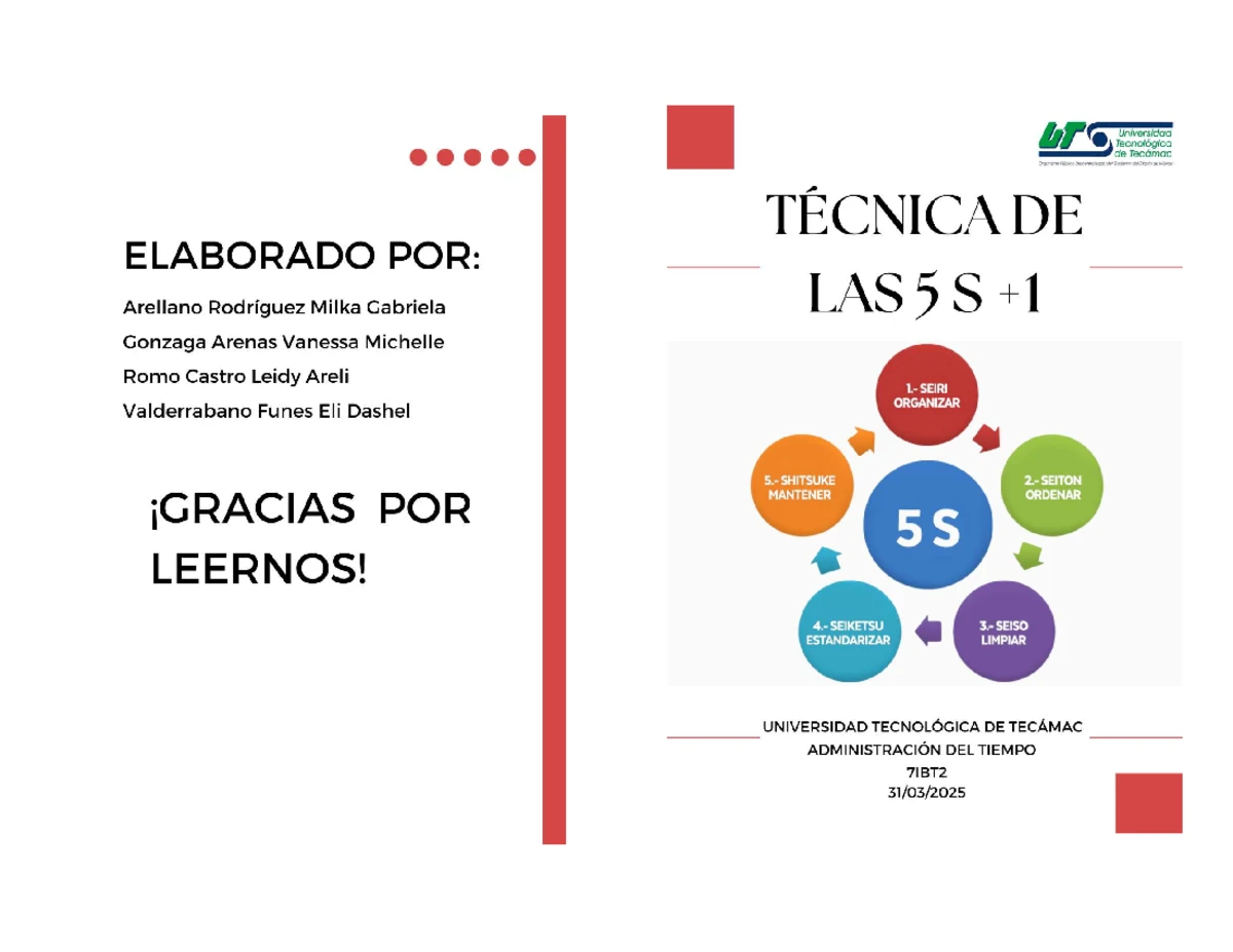 Libro - informacion de las 5s - ELABORADO POR: Arellano Rodríguez Milka ...
