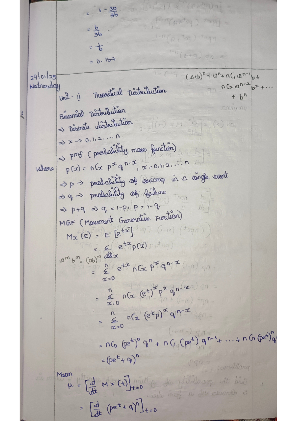 PQT 1 - Unit 2 Notes on Binomial & Poisson Distributions - Studocu