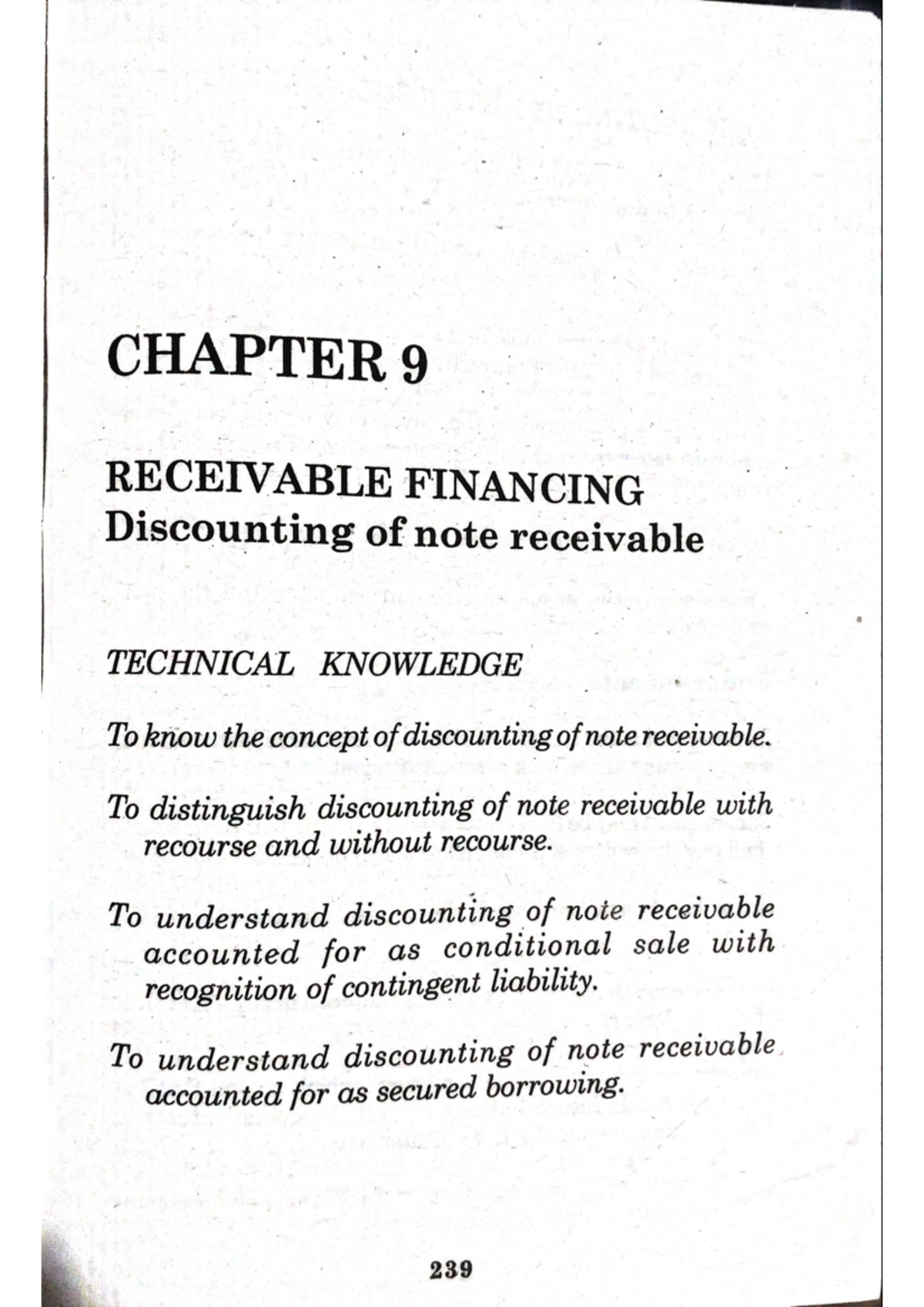Chapter 9: Receivable Financing - Discounting Notes (FIN 101) - Studocu