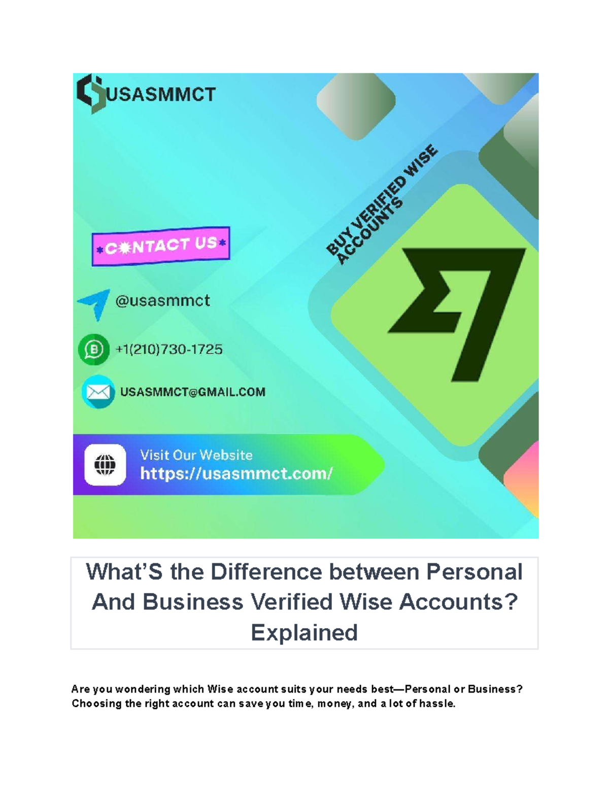 Understanding Personal vs. Business Verified Wise Accounts - Studocu