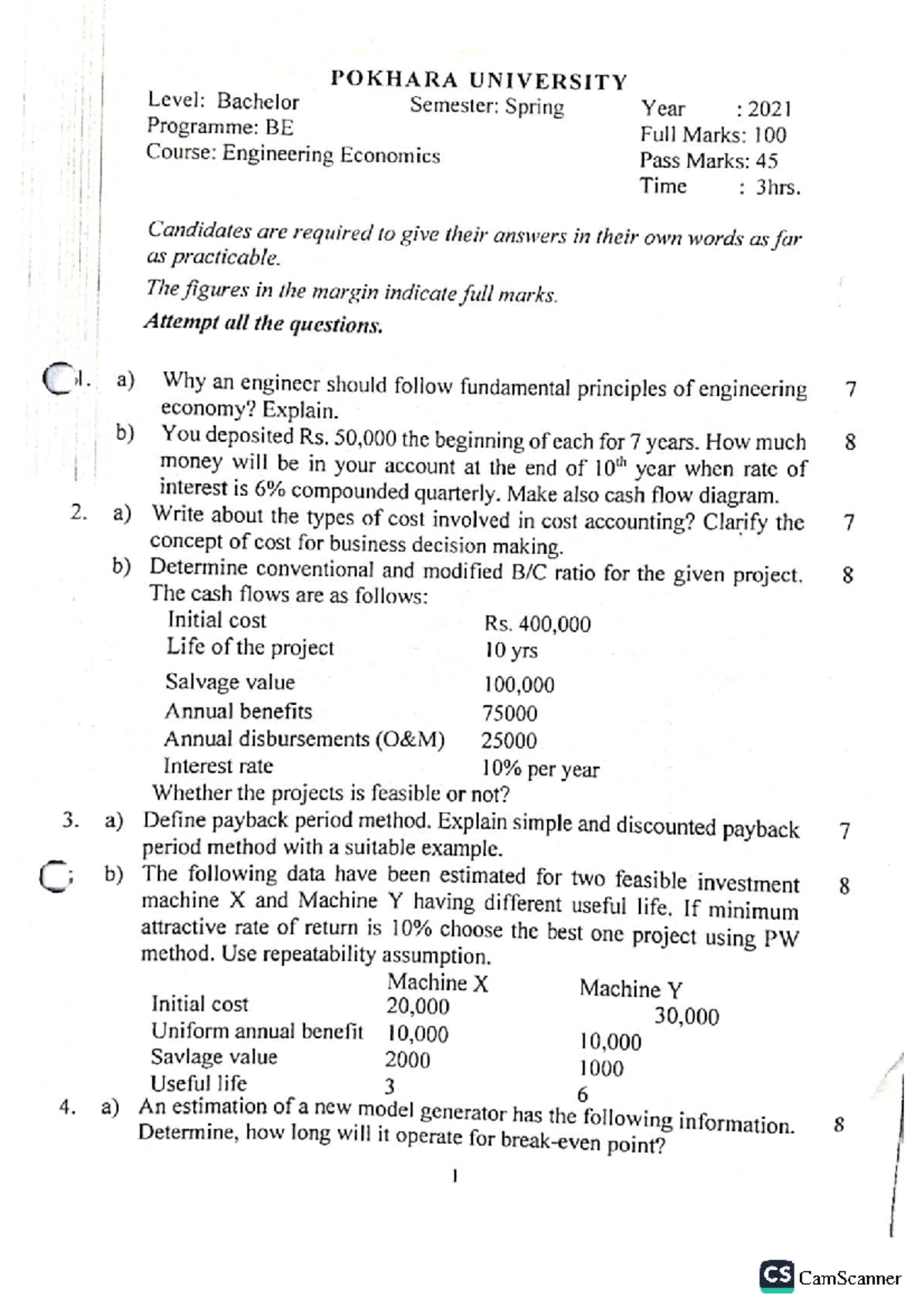 Engineering Economics (BE) Econo Notes - Spring 2021 - Studocu