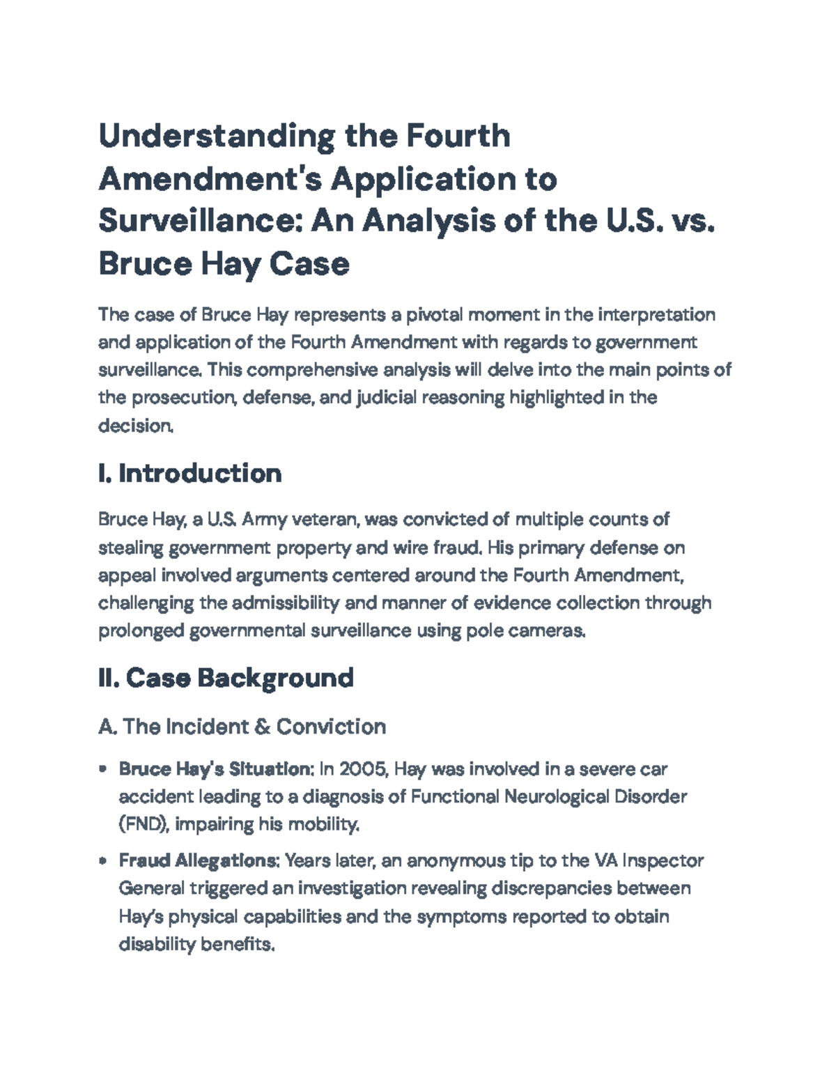 Understanding the Fourth Amendment: Analyzing U.S. vs. Bruce Hay Case ...