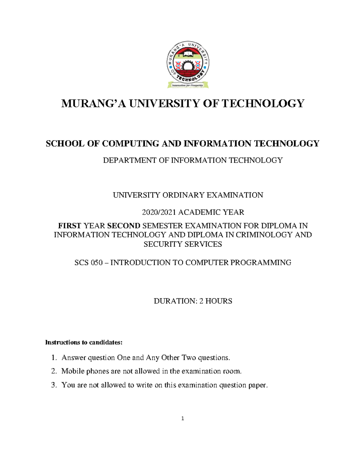 SCS 050 Final Exam: Introduction to Computer Programming Guide - Studocu