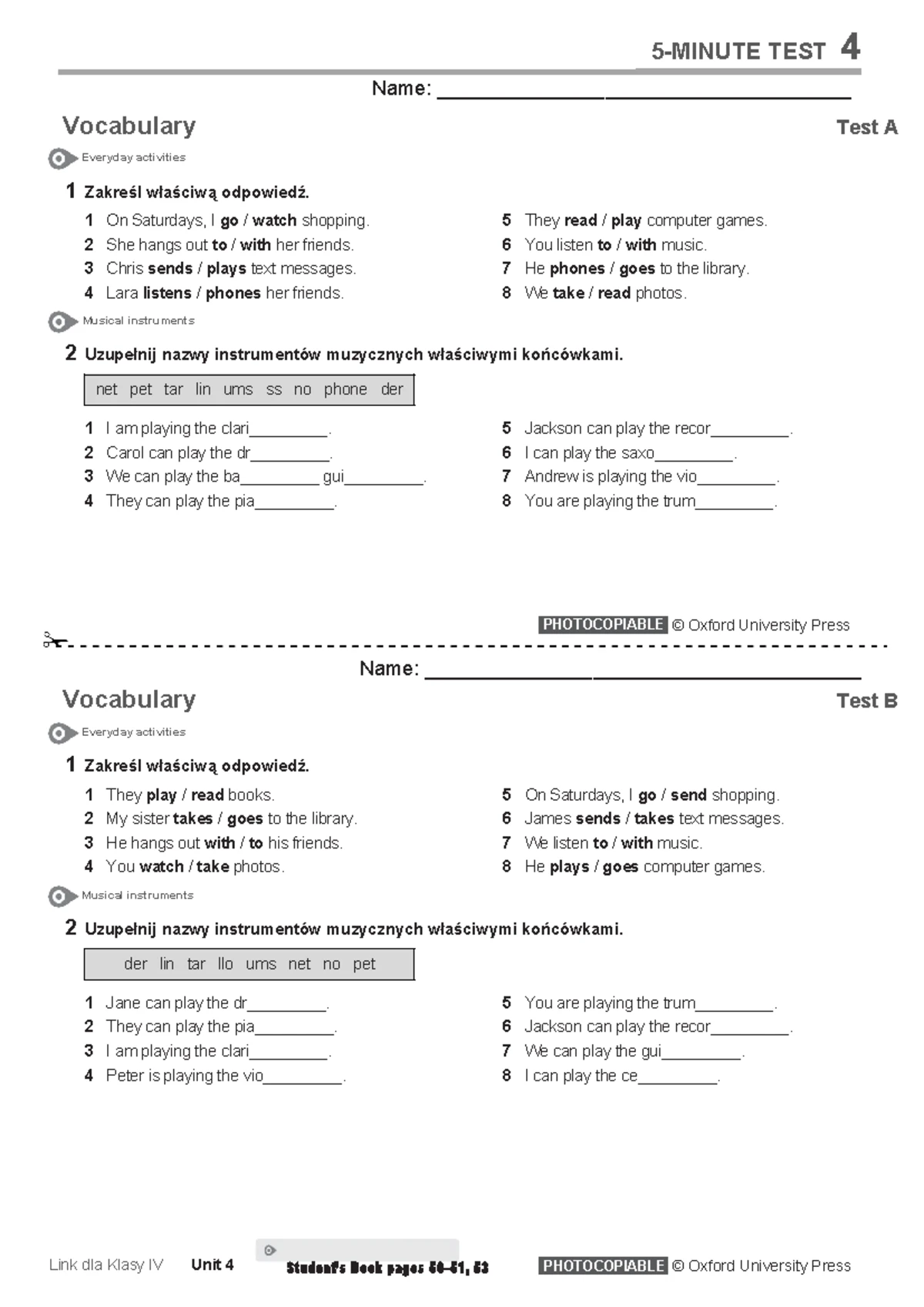 Link IV Unit 6 Test C - Name:_____________________________________ UNIT ...
