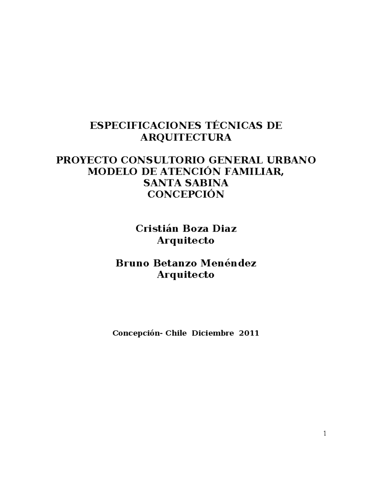 EETT ARQ - Especificaciones Técnicas Proyecto Consultorio Santa Sabina - Studocu