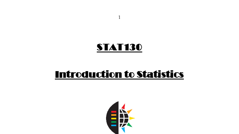 STAT130 Introduction to Statistics Chapter 1 Terminology and Concepts ...