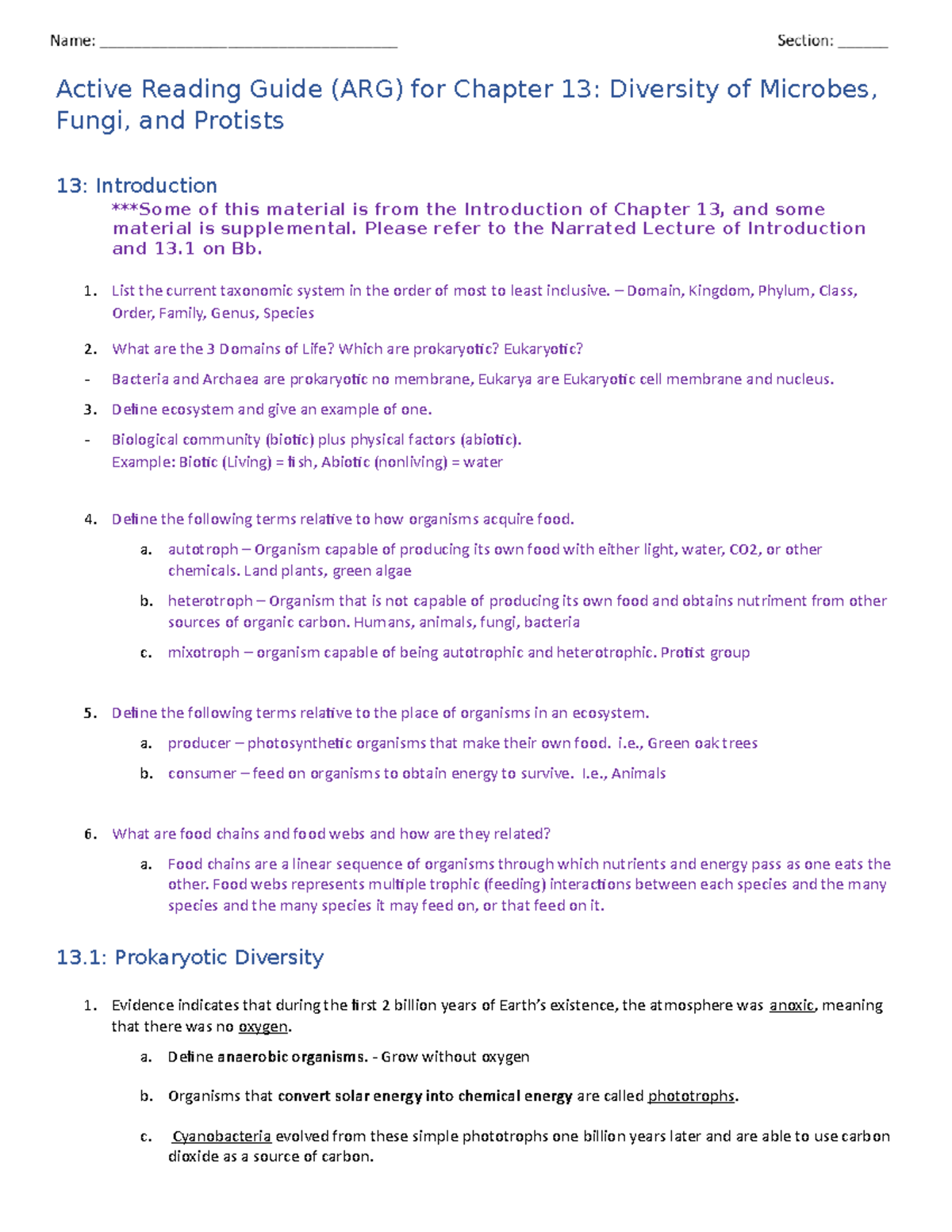 Chapter 13 ARG(1) - Diversity of Microbes: Fungi & Protists Insights ...