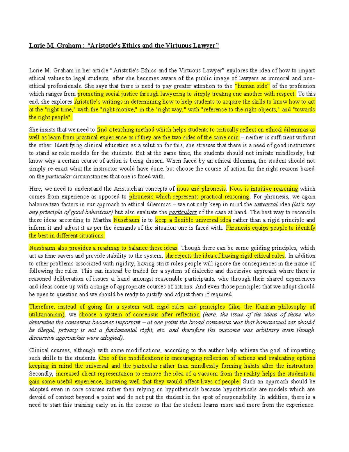 Lorie M. Graham: Ethics in Law - Teaching Virtue to Legal Students ...