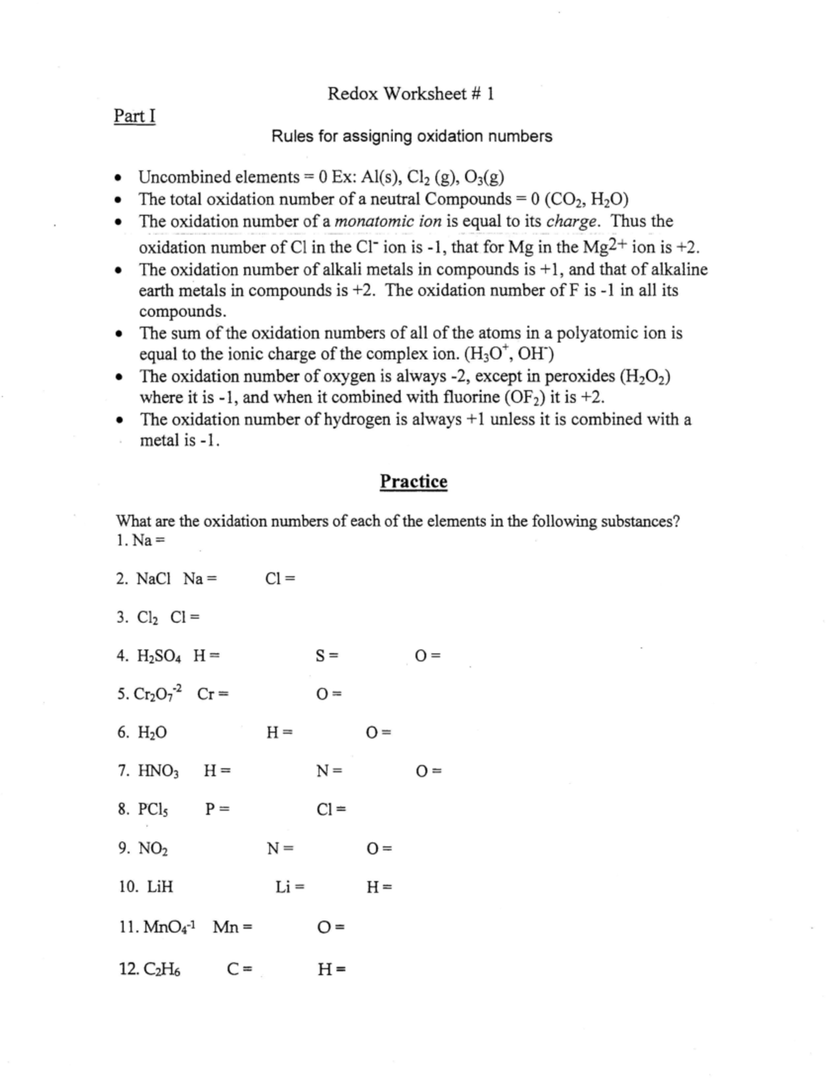 Acid Base Calculations Worksheet