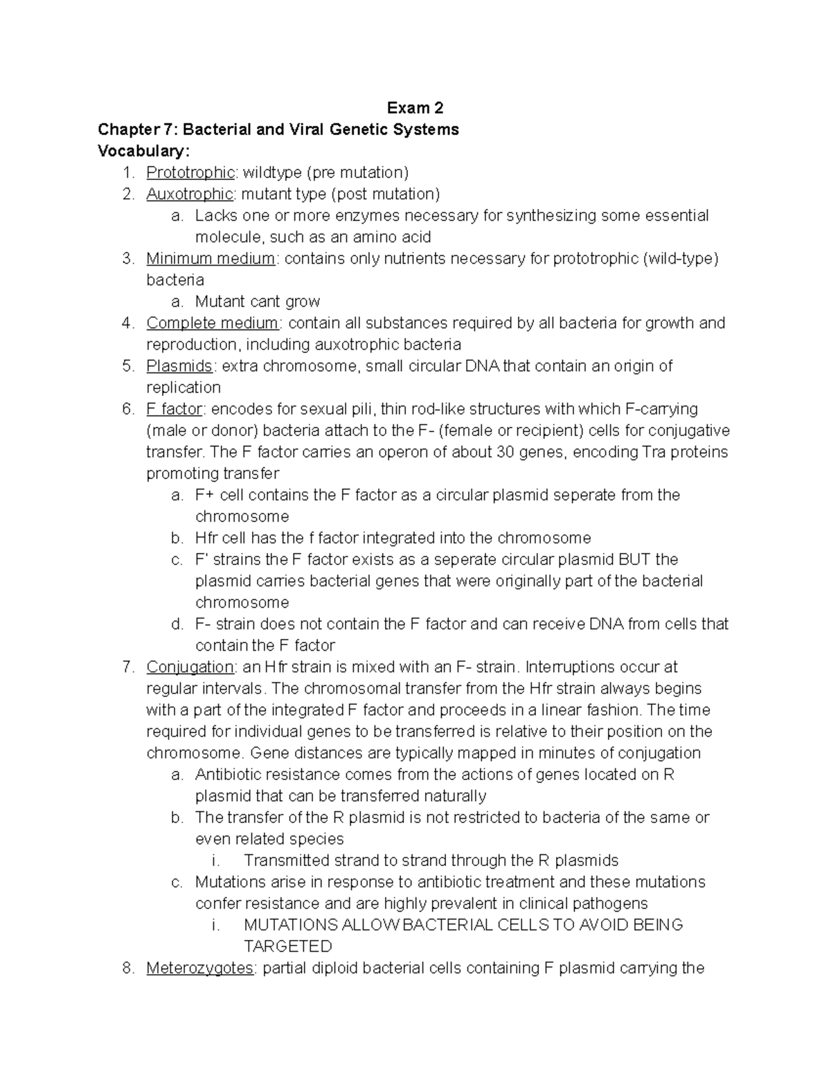 Genetics Exam 2 - completed exam study guide - Exam 2 Chapter 7 ...