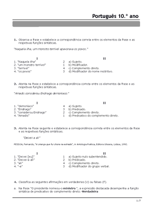 Frase complexa - Ficha de orações coordenadas e subordinadas - Frase ...