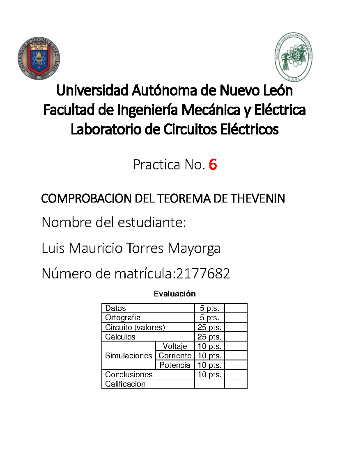 Práctica 6: Verificación del Teorema de Thevenin en Circuitos ...