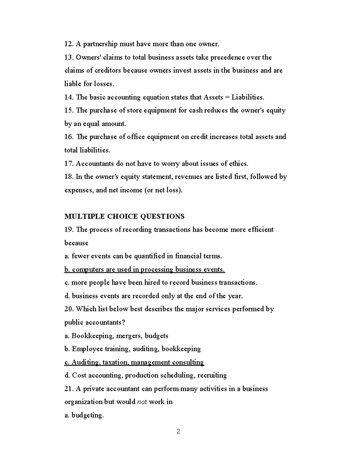 Service Business Accounting Concepts and Principles (ACCT 101) - Studocu