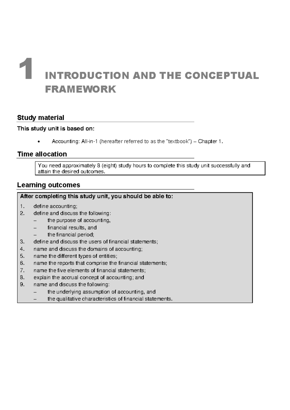 Introduction AND CF Activities - 1 INTRODUCTION AND THE CONCEPTUAL ...