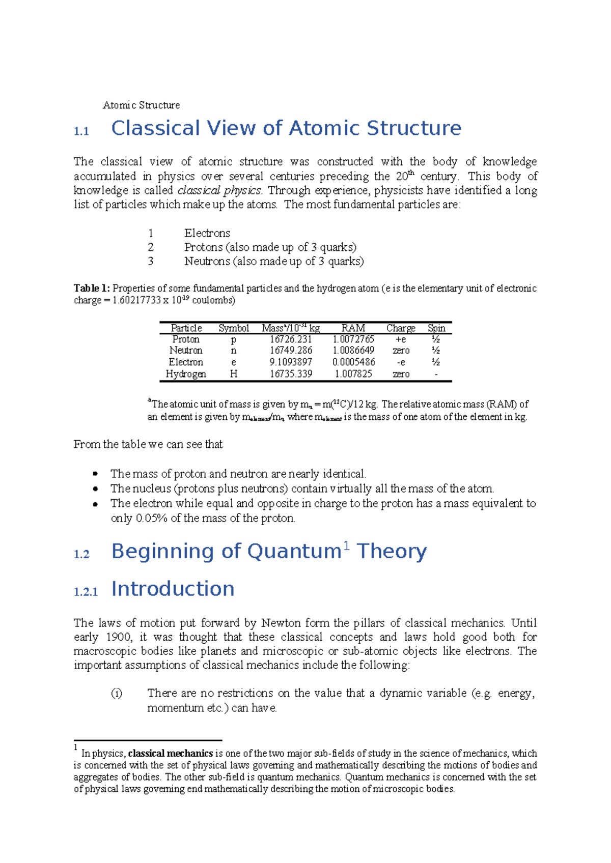 Introduction to Atomic Structure: Classical and Quantum Perspectives ...