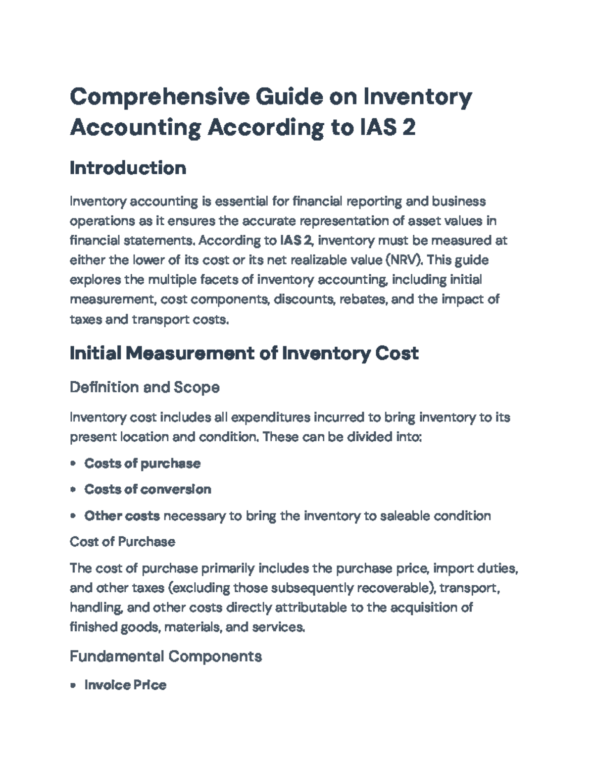 Comprehensive IAS 2 Inventory Accounting Guide for Students - Studocu