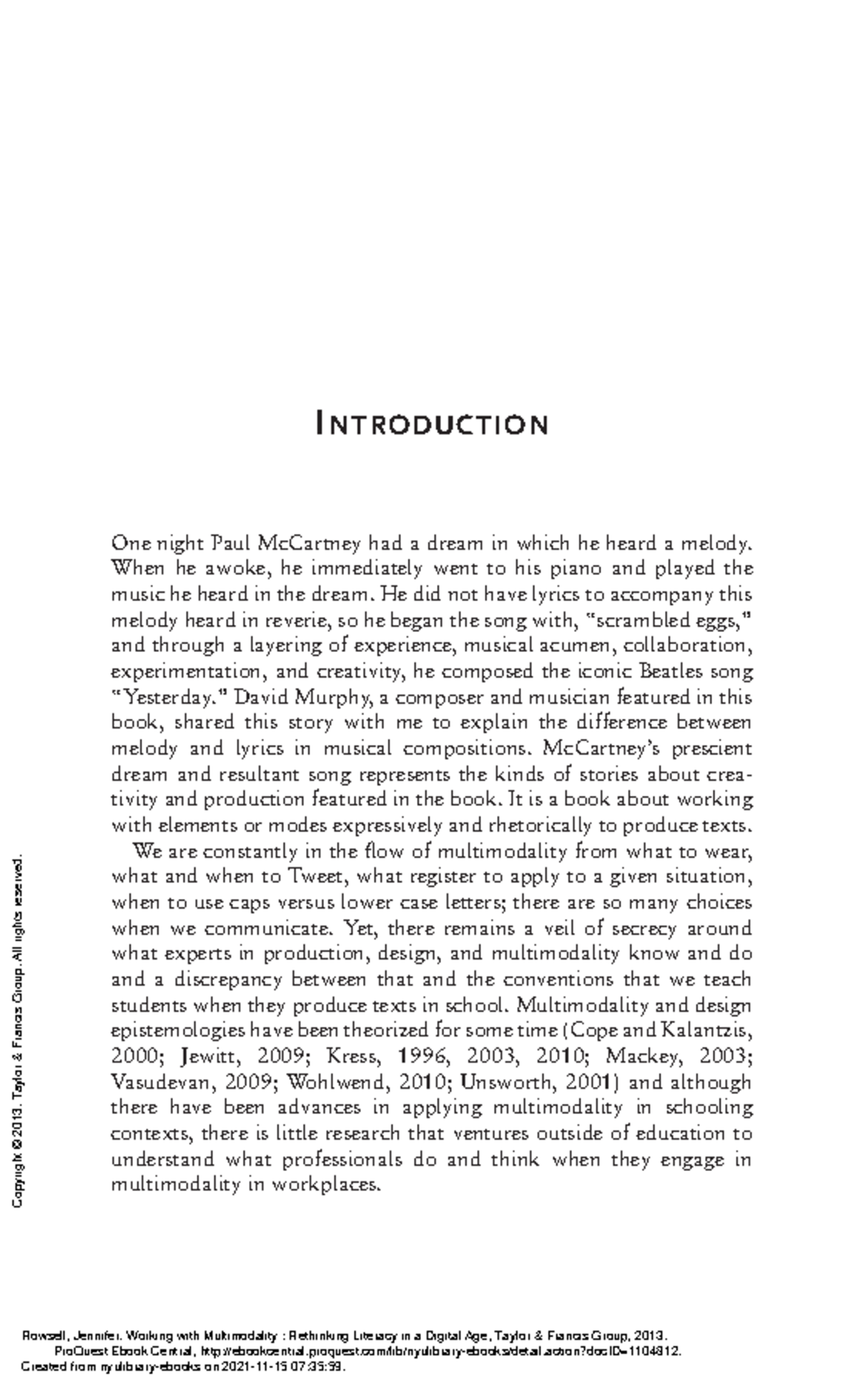 Working with Multimodality: Rethinking Literacy in a Digital Age (EDUC ...