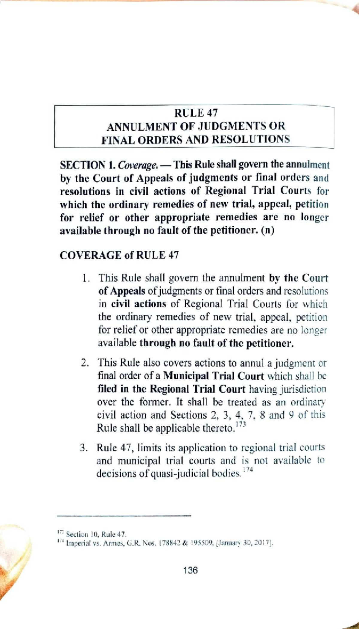 Rule 47: Lecture Notes on Annulment of Judgments and Final Orders - Studocu