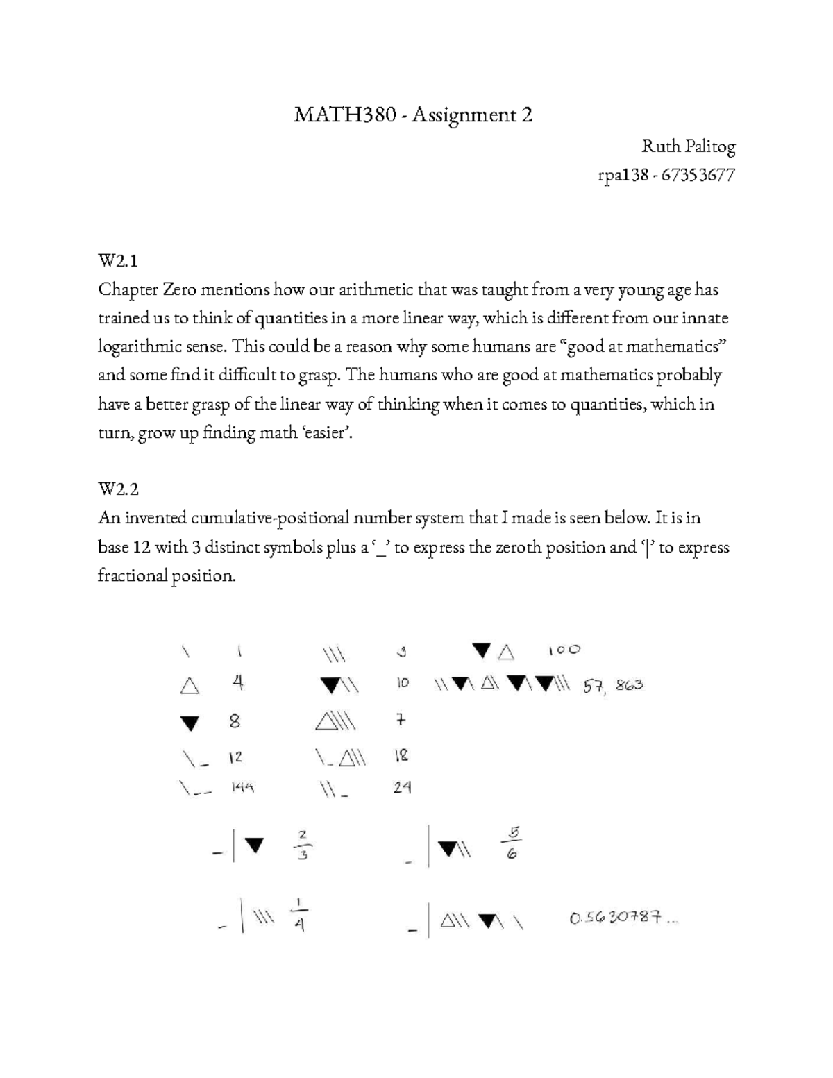 MATH380 - Assignment 2 Analysis of Chapter Zero Concepts - Studocu