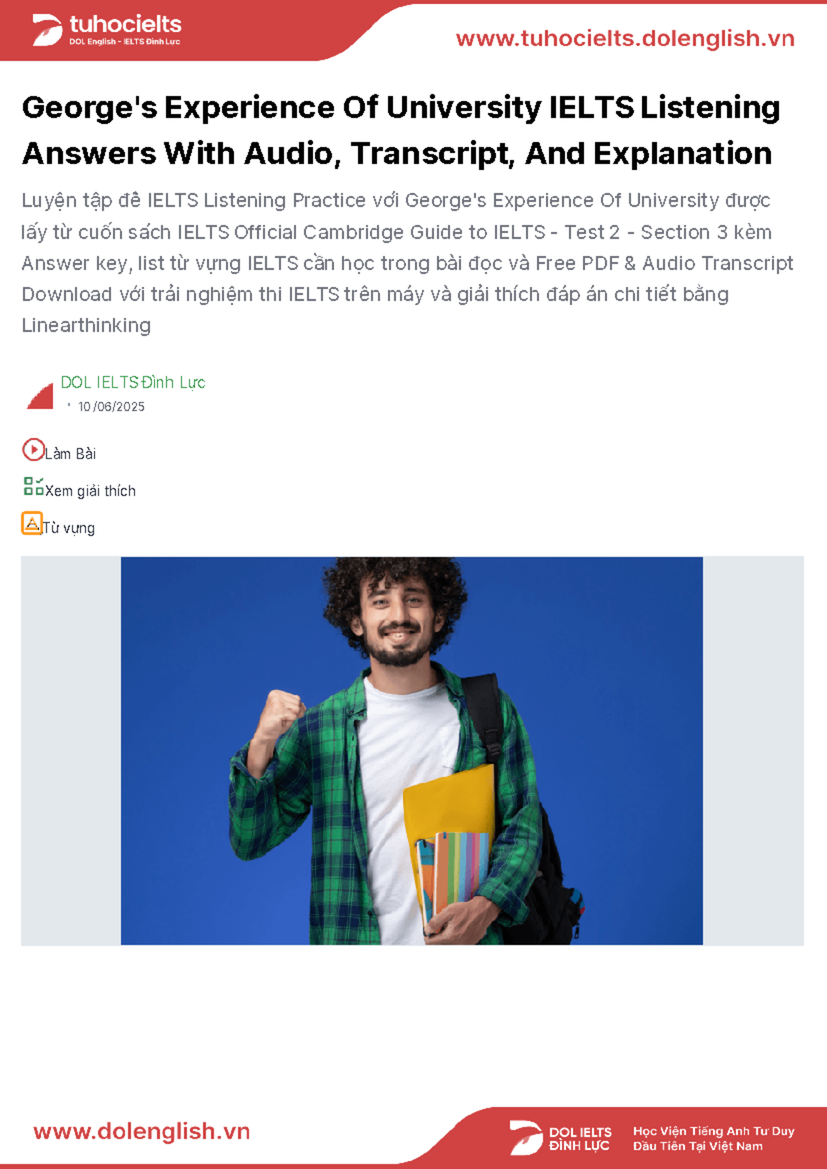 Experience of University: IELTS Listening Practice with Audio ...