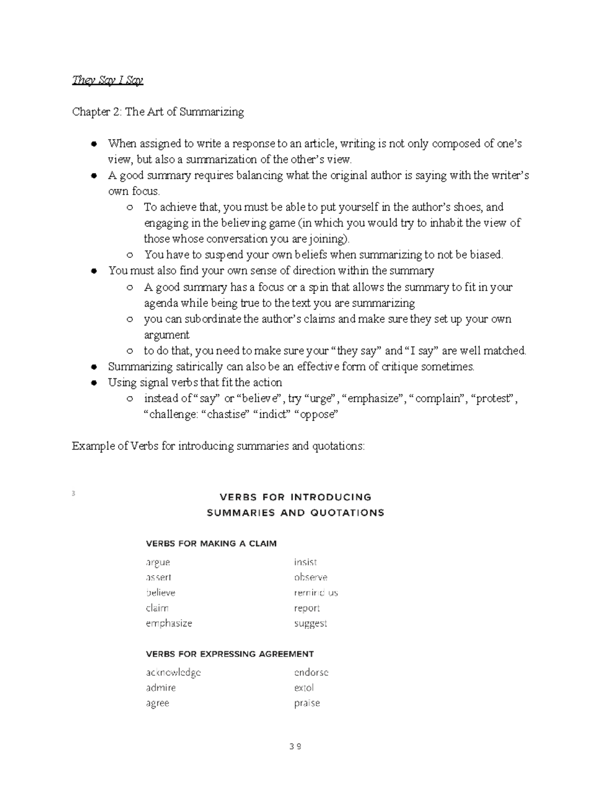 ENG1100 - The Art of Summarizing and Class Discussions Notes - Studocu