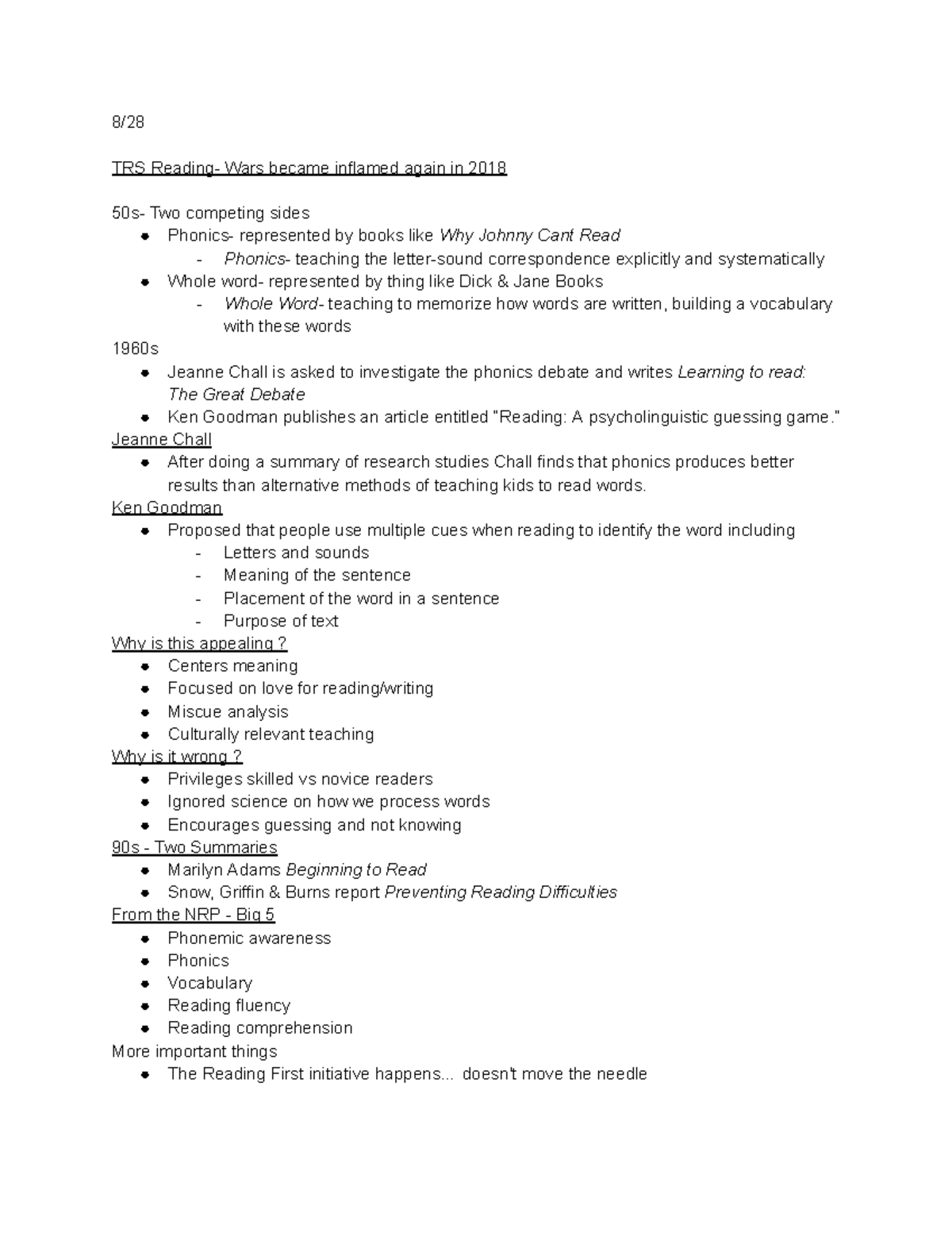 The Science of Reading: Phonics vs. Balanced Literacy Approaches - Studocu