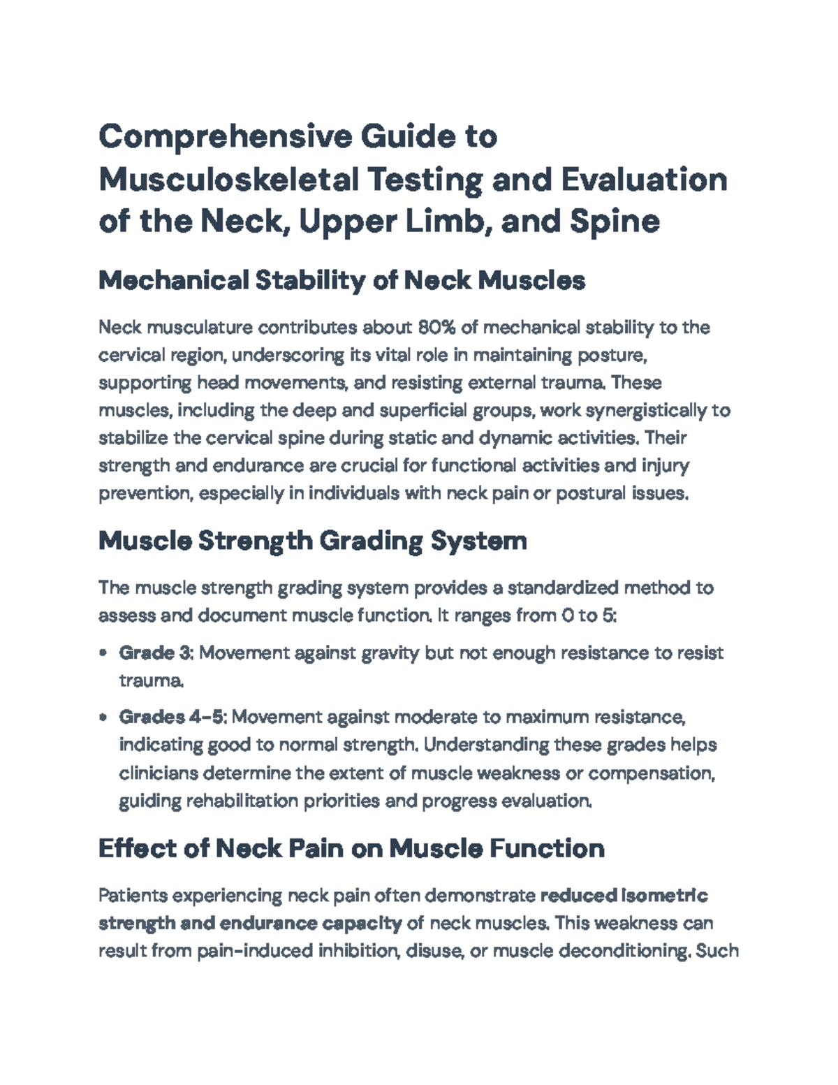 Comprehensive Guide to Musculoskeletal Testing & Evaluation Principles ...