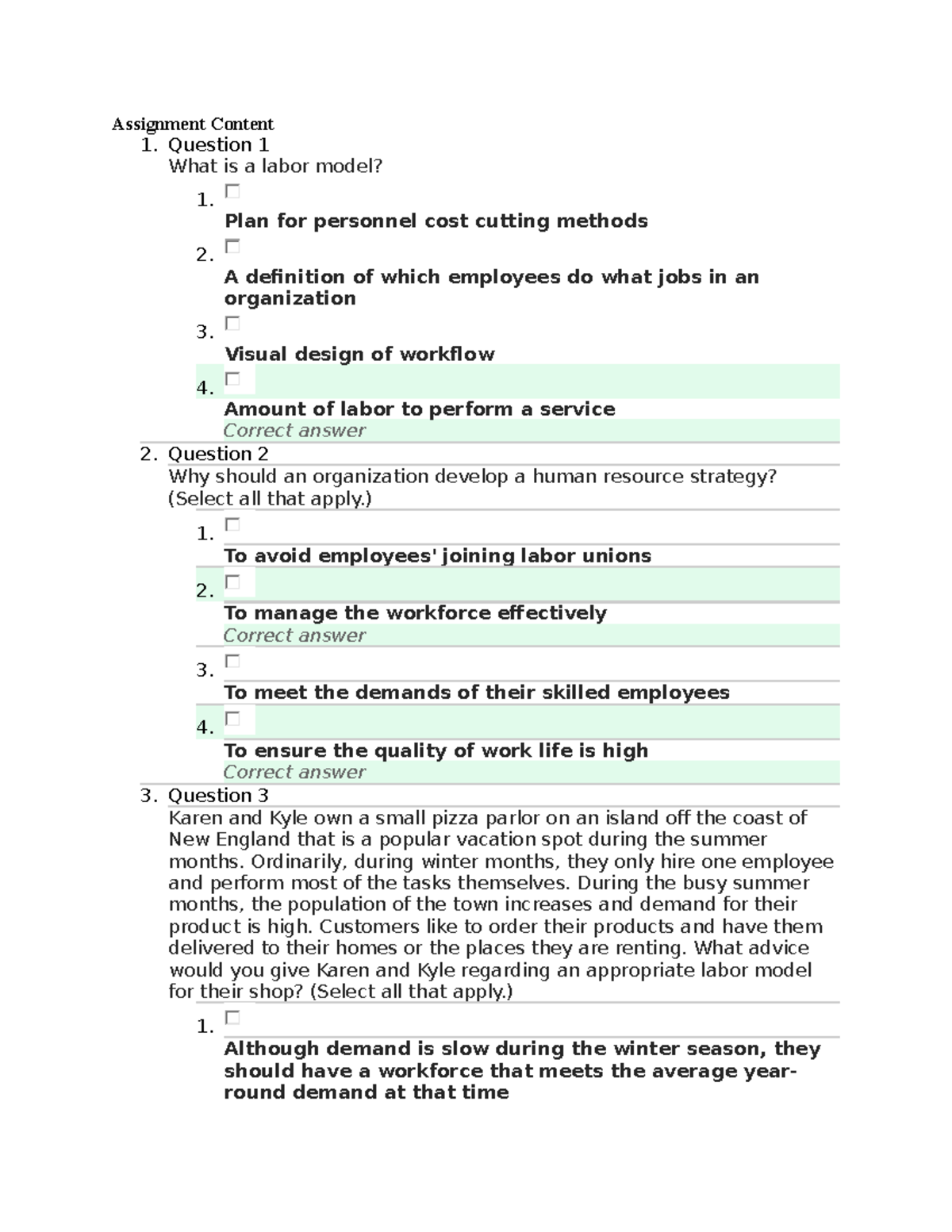 HRM 101 Module 6 Assessment: Key Concepts & Labor Models Explained ...