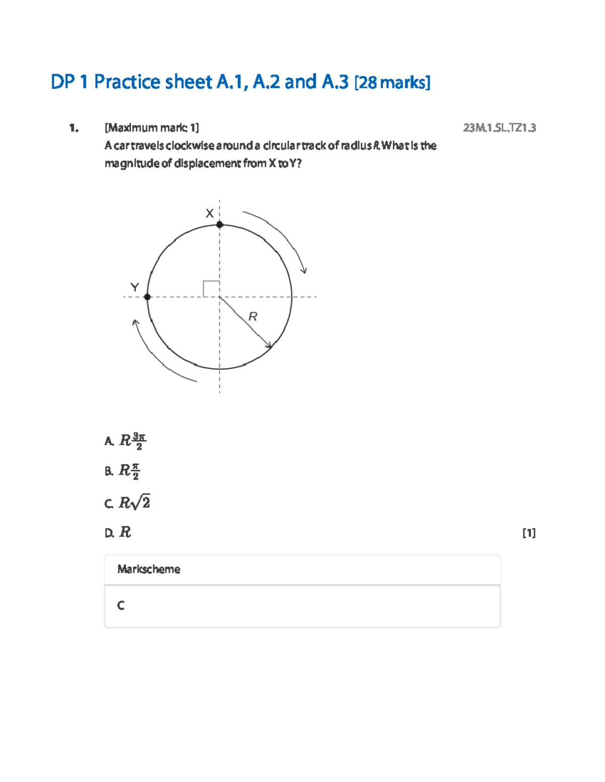 DP 1 Practice Sheet Questions A.1, A.2, and A.3 with MS - Studocu