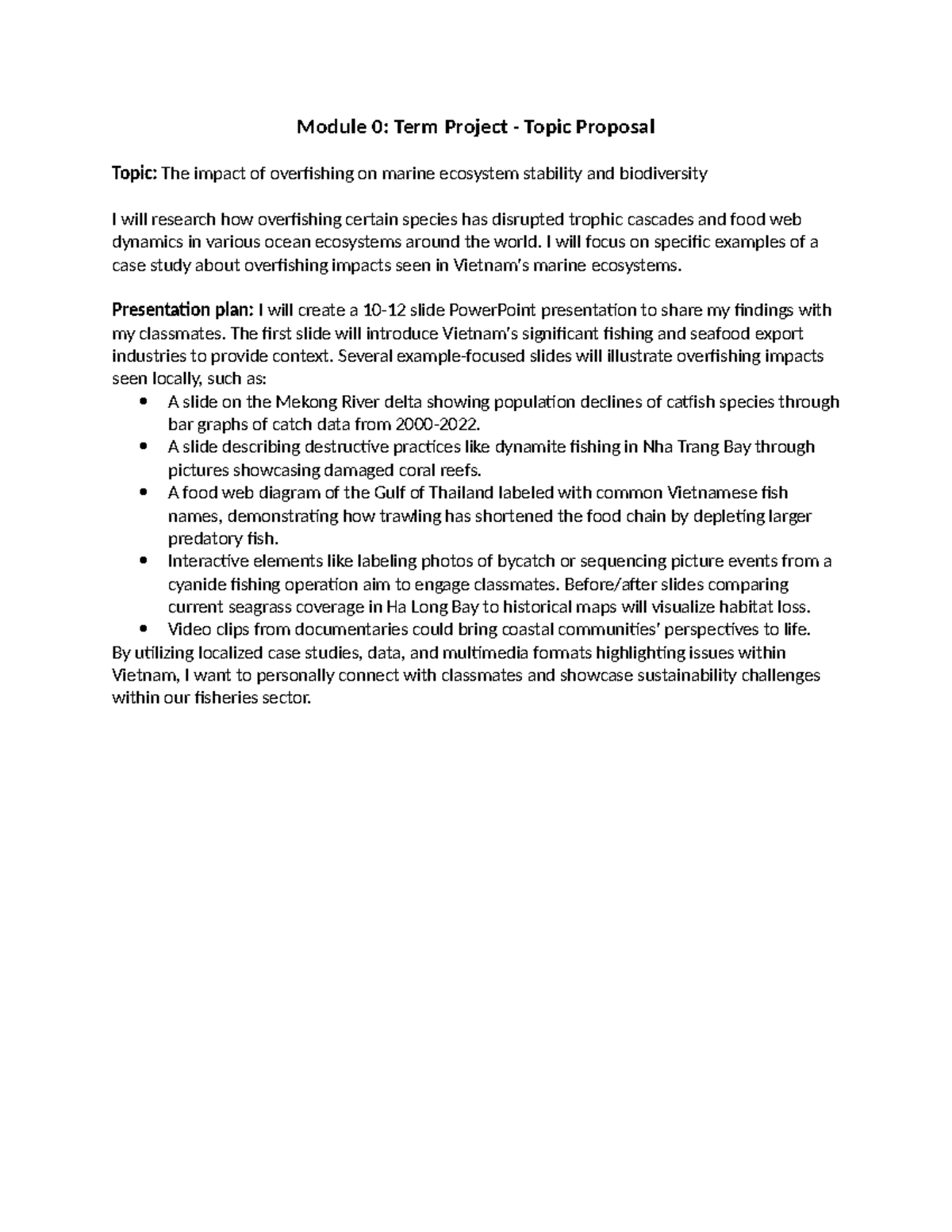 BIO121 Term Project Proposal: Overfishing's Impact on Marine ...