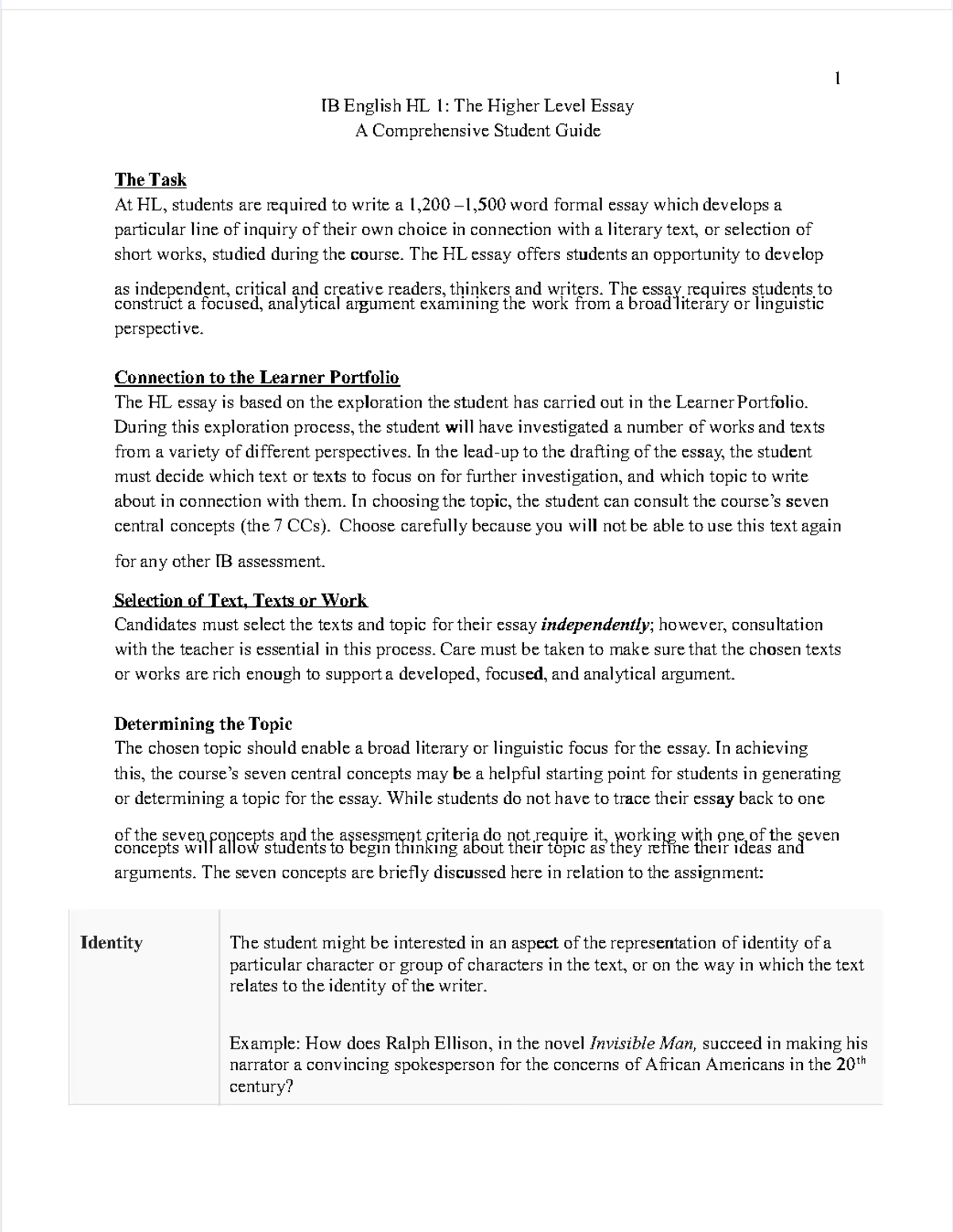IB English HL 1: Comprehensive Guide to the Higher Level Essay - Studocu
