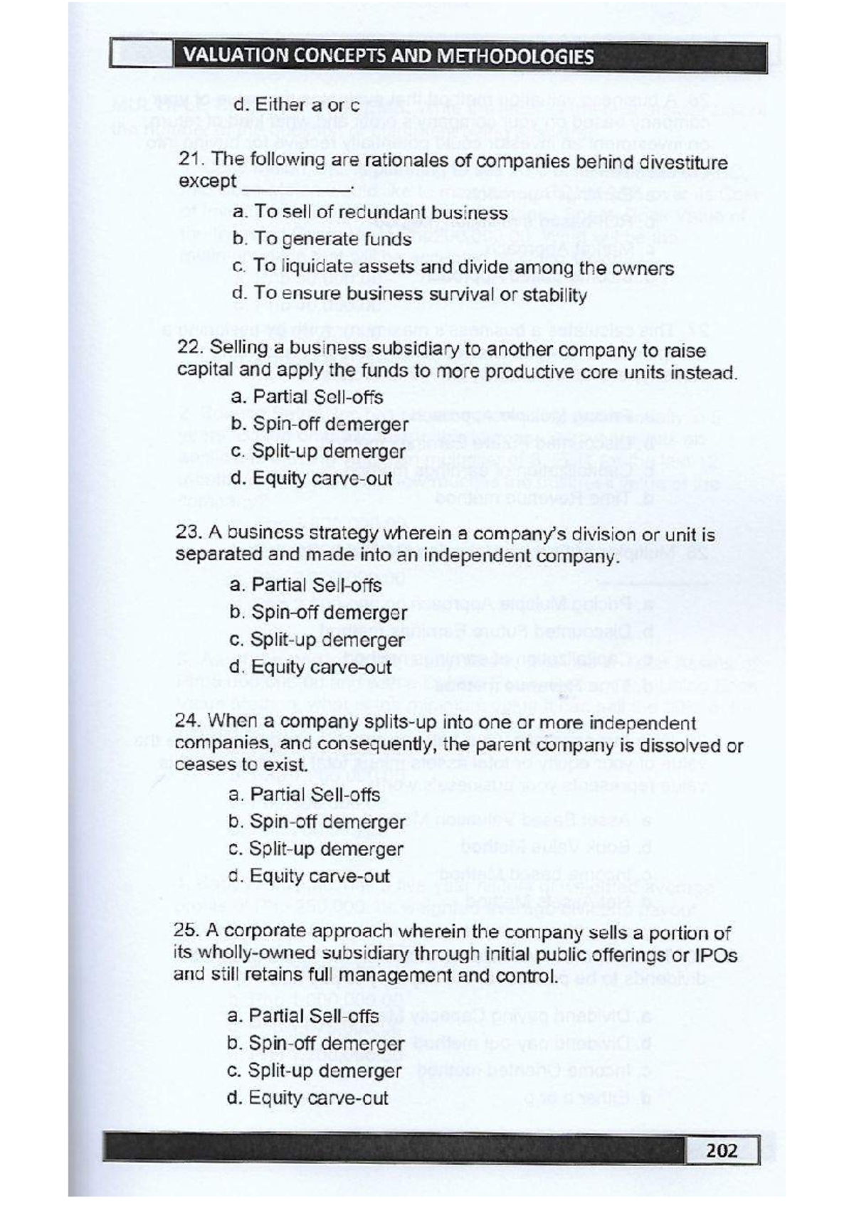 Valuation Concepts and Methodologies-7 - VALUATION CONCEPTS AND METHODOLOGIES d. Either a or C ...