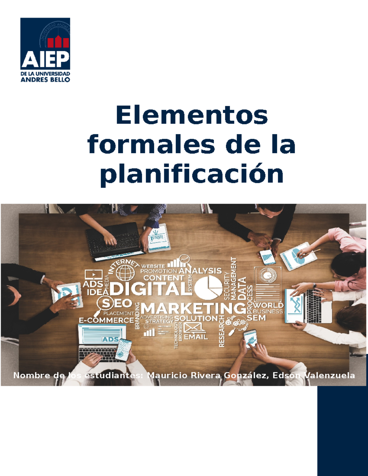 Elementos Formales de la Planificación TGI201 Semana 2 - Studocu