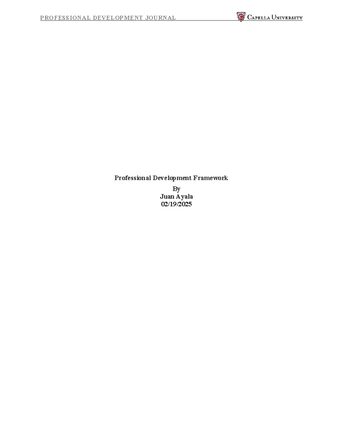 DB-FPX8400 Professional Development Journal: Growth & Reflection - Studocu