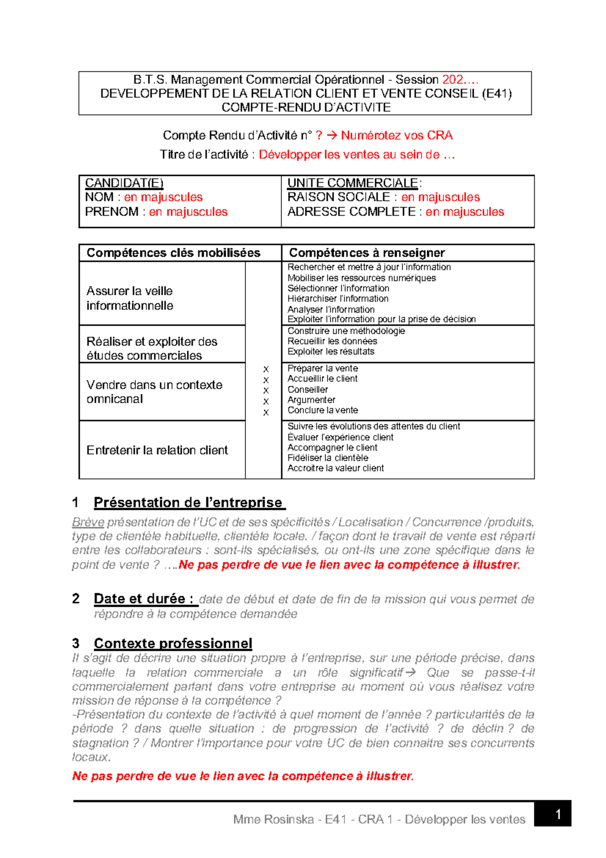 E41 Compte Rendu Activité : Vente en Contexte Omnicanal - Studocu