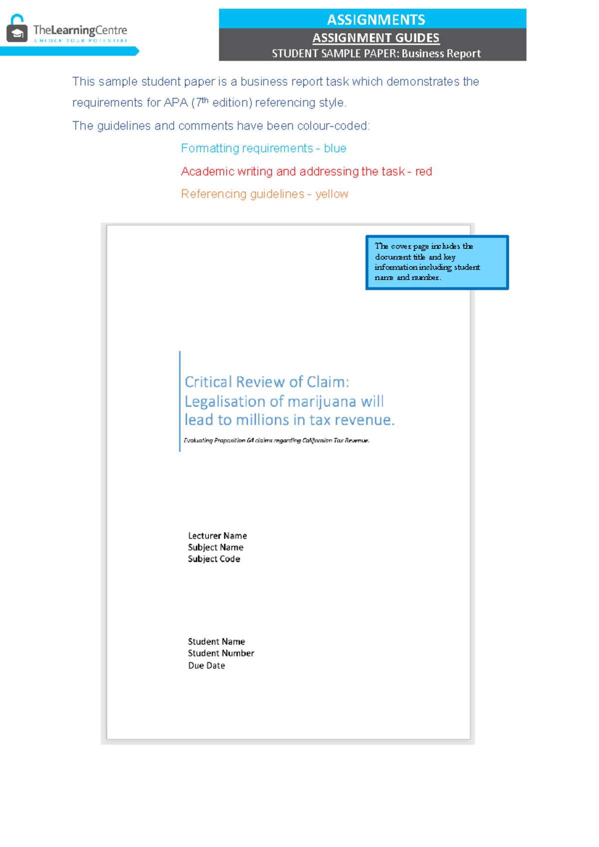 Sample Student Business Report: APA Style Guidelines and Analysis - Studocu