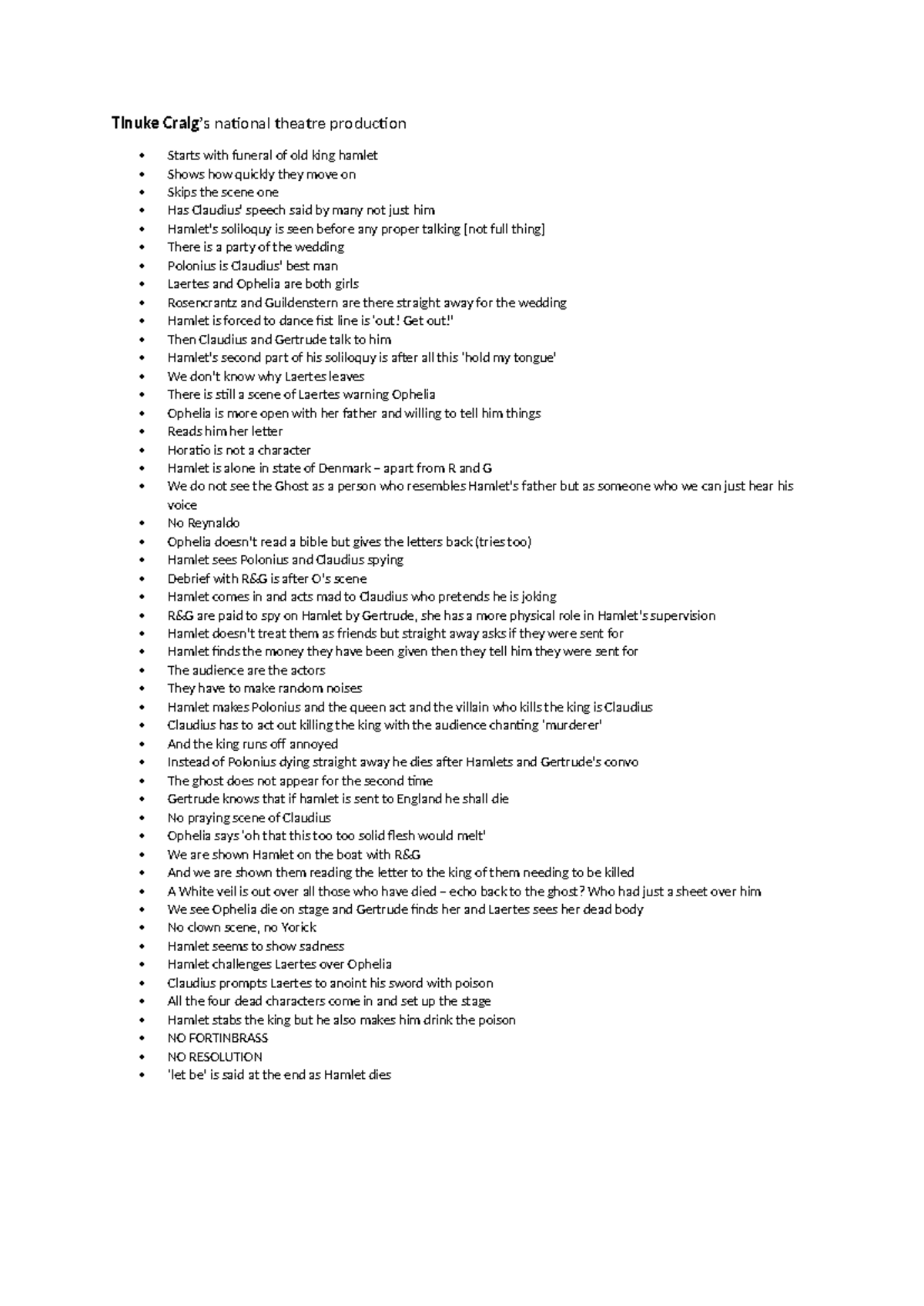 Tinuke Craig 's NT production of Hamlet - Tinuke Craig’s national ...