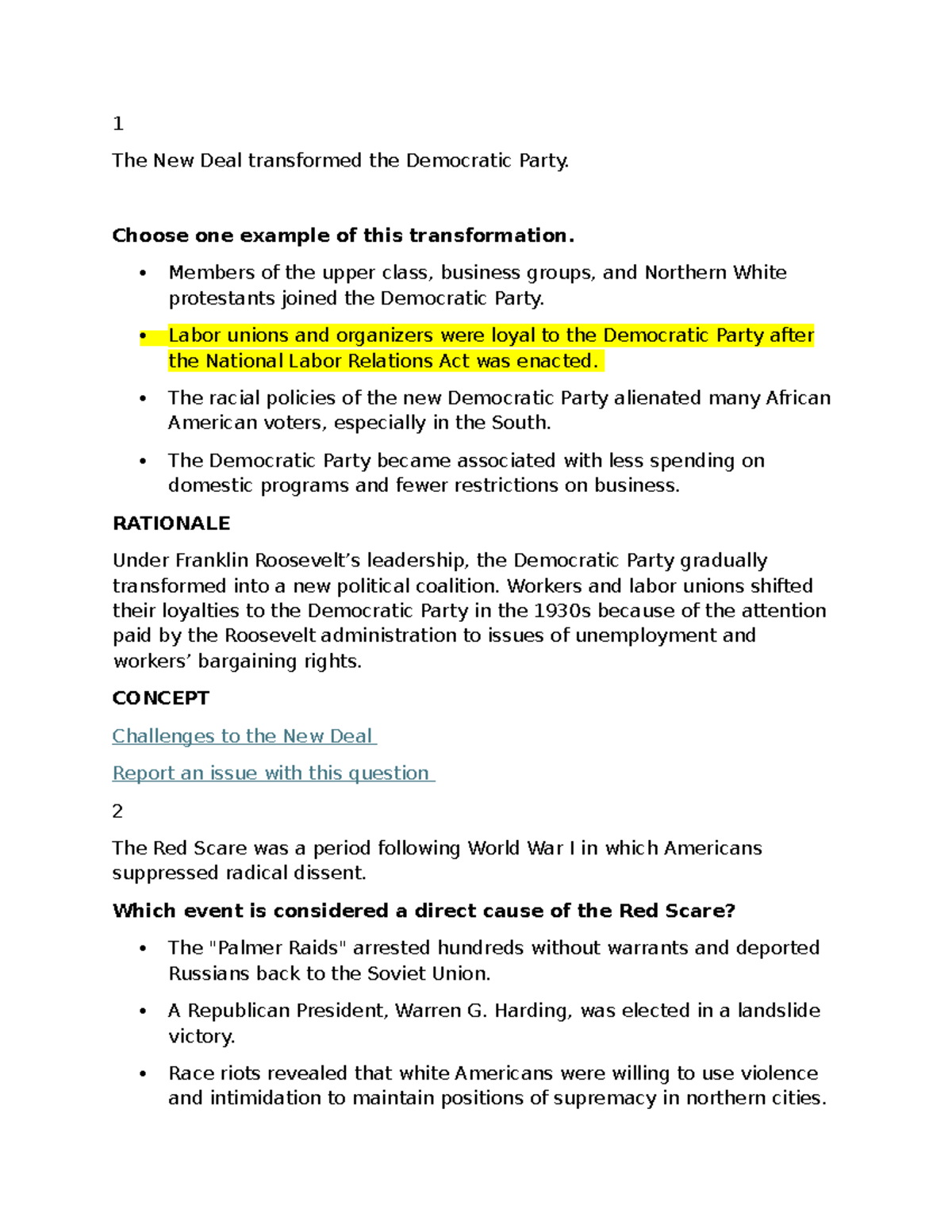 Unit 2 Questions: Transformations in American Politics and Society ...