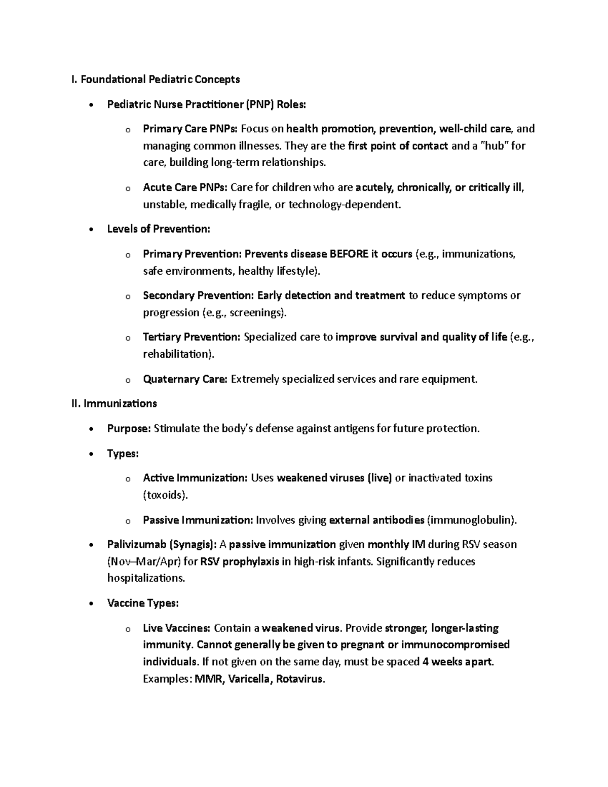 Pediatric Nurse Practitioner (PNP) Midterm Study Guide: Foundational ...