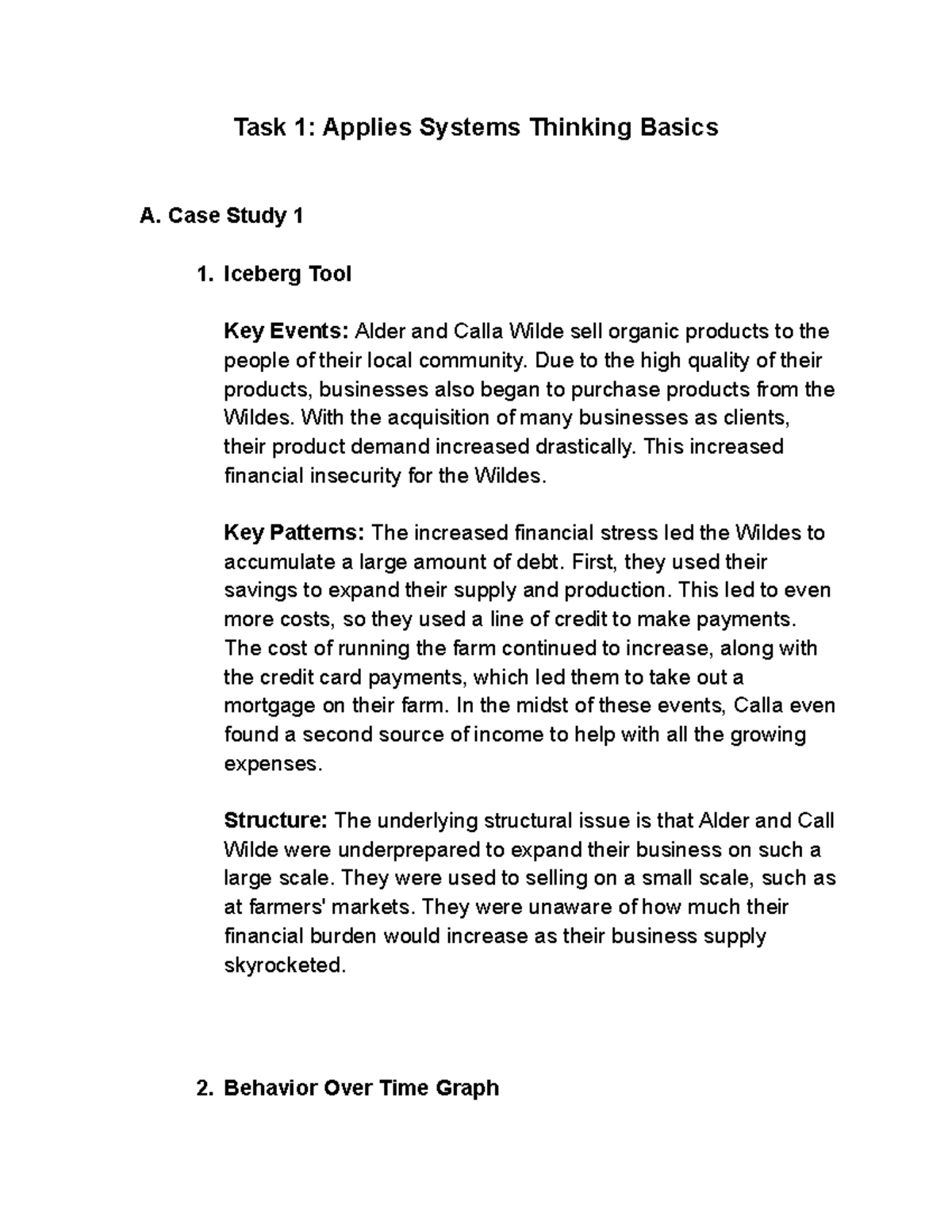 D458: Case Study 1 - Systems Thinking Basics & Iceberg Tool Analysis ...