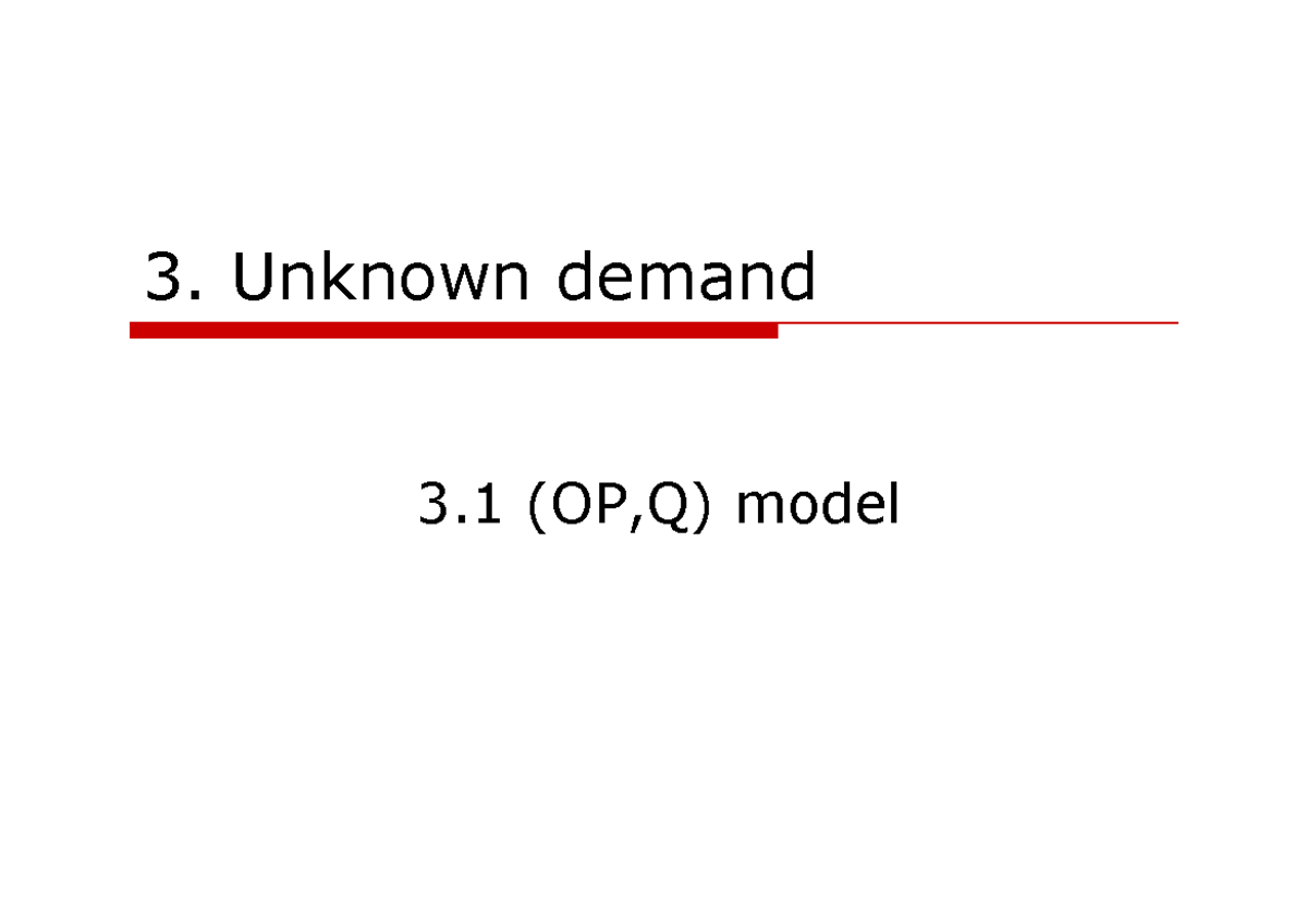 Session 4: Inventory Management Models (OP,Q), (M,T), and (s,S) - Studocu