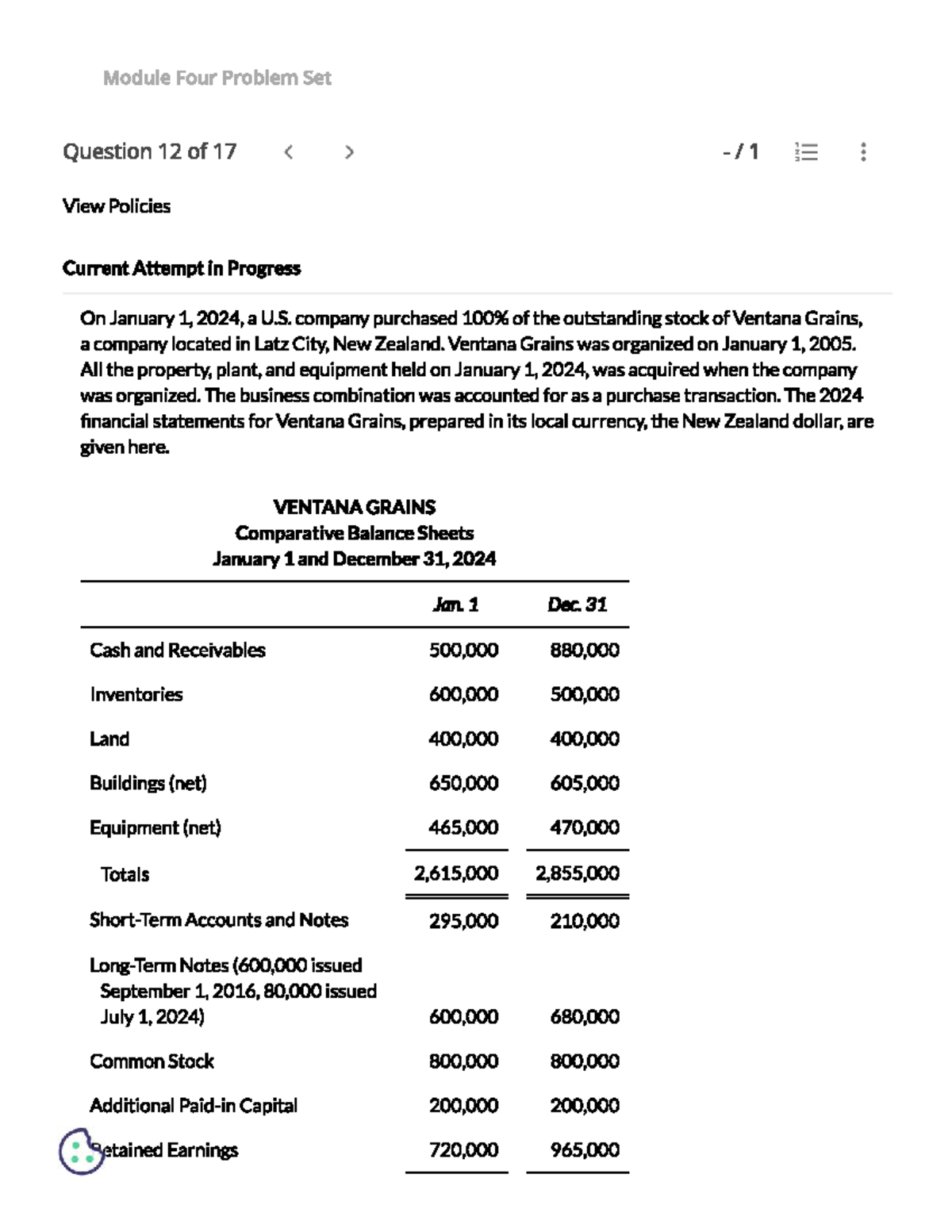 ACC 405 - Module 4 Problem Set: Question 12 Analysis - Studocu