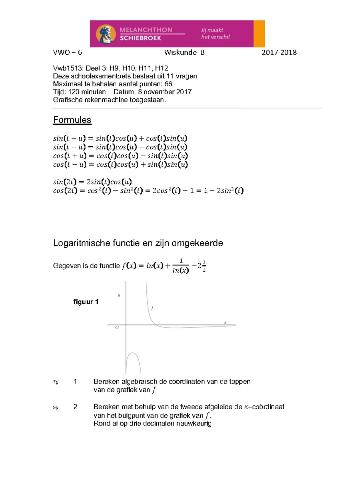 Wiskunde B 2024 I opgaven - VW-1025-a-24-1-o Examen VWO 2024 wiskunde B Dit examen bestaat uit ...