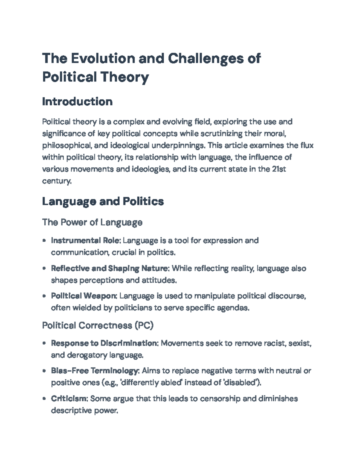 Exploring Political Theory: Concepts, Challenges, and Evolution - The ...