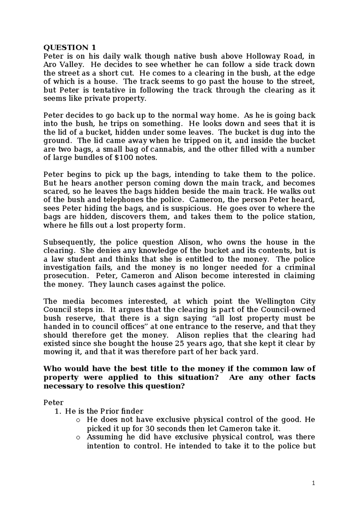 Title: Tutorial 2 LAWS301 2025: Property Rights and Finder's Claims ...