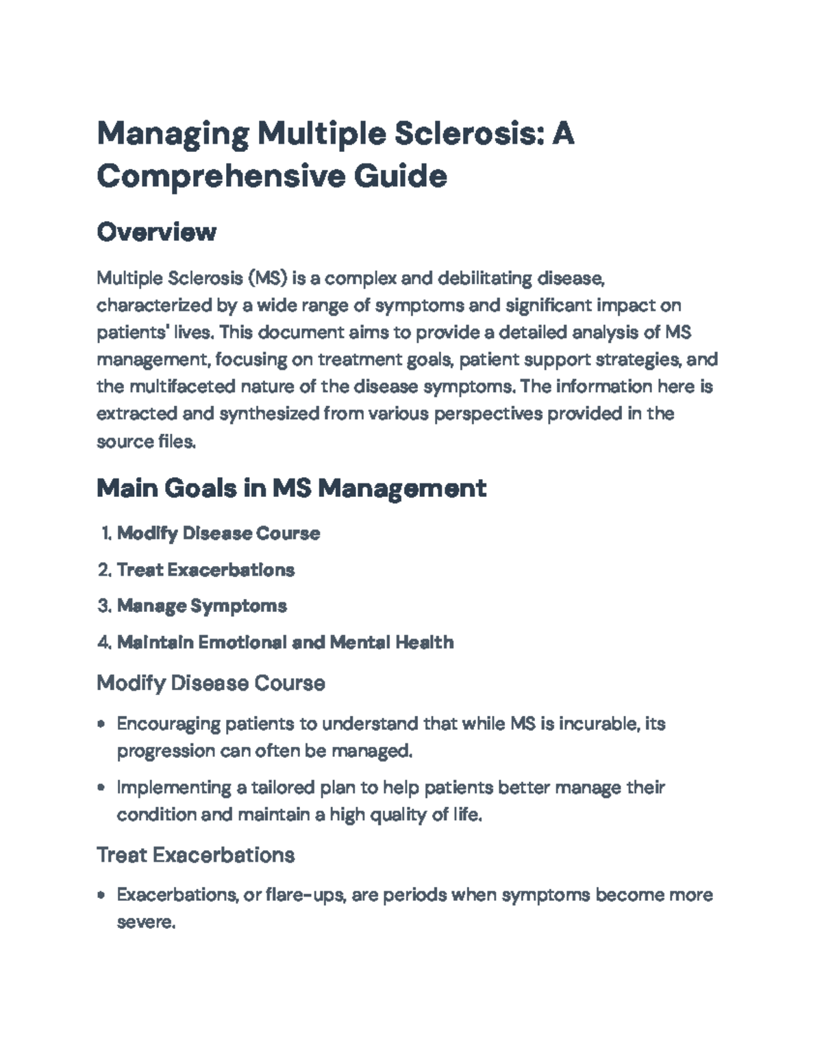 Managing Multiple Sclerosis: Comprehensive Patient Support Strategies ...
