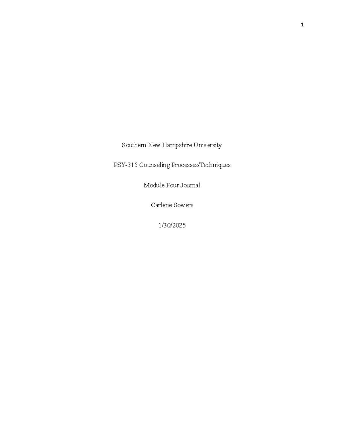 Module 4 Journal: Exploring APA Ethics in PSY 315 Counseling Techniques ...