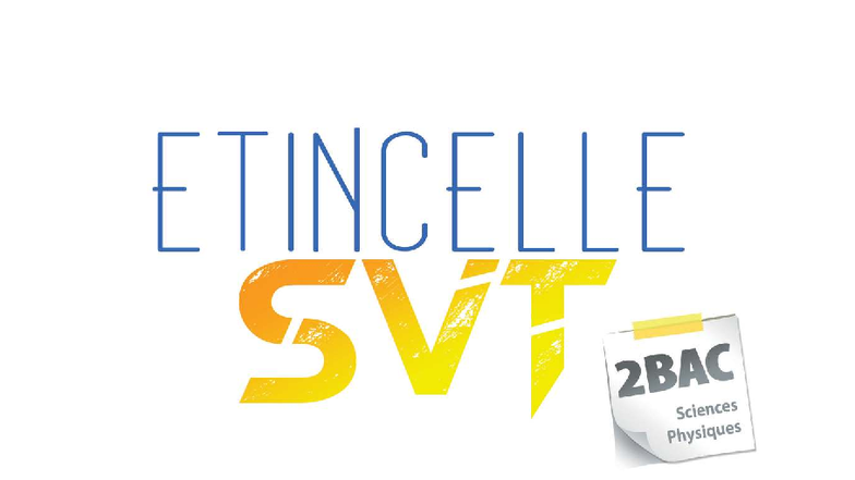Etincelle 2BAC SVT - Chapitres de Biologie et Génétique Semestre 1 ...