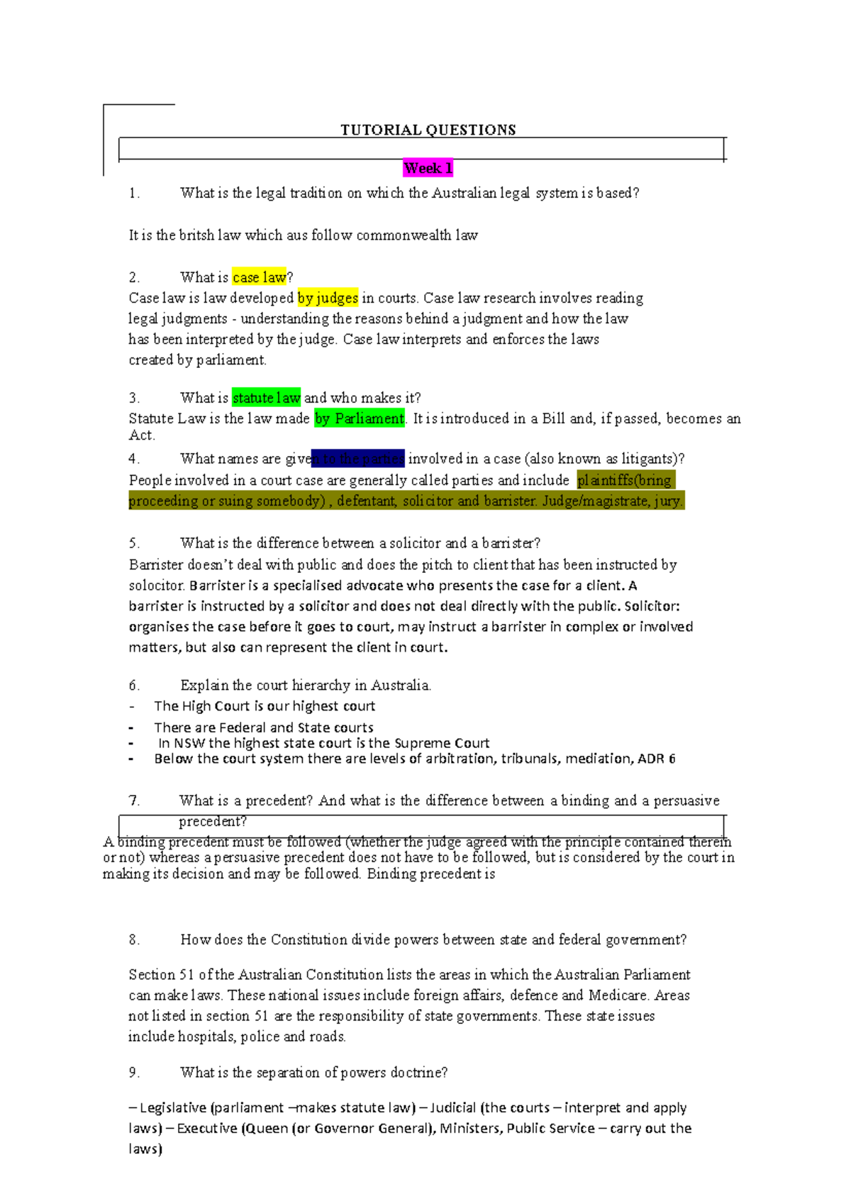 ACCG2051 Tutorial Questions & Case Studies Summary 2023 - Studocu